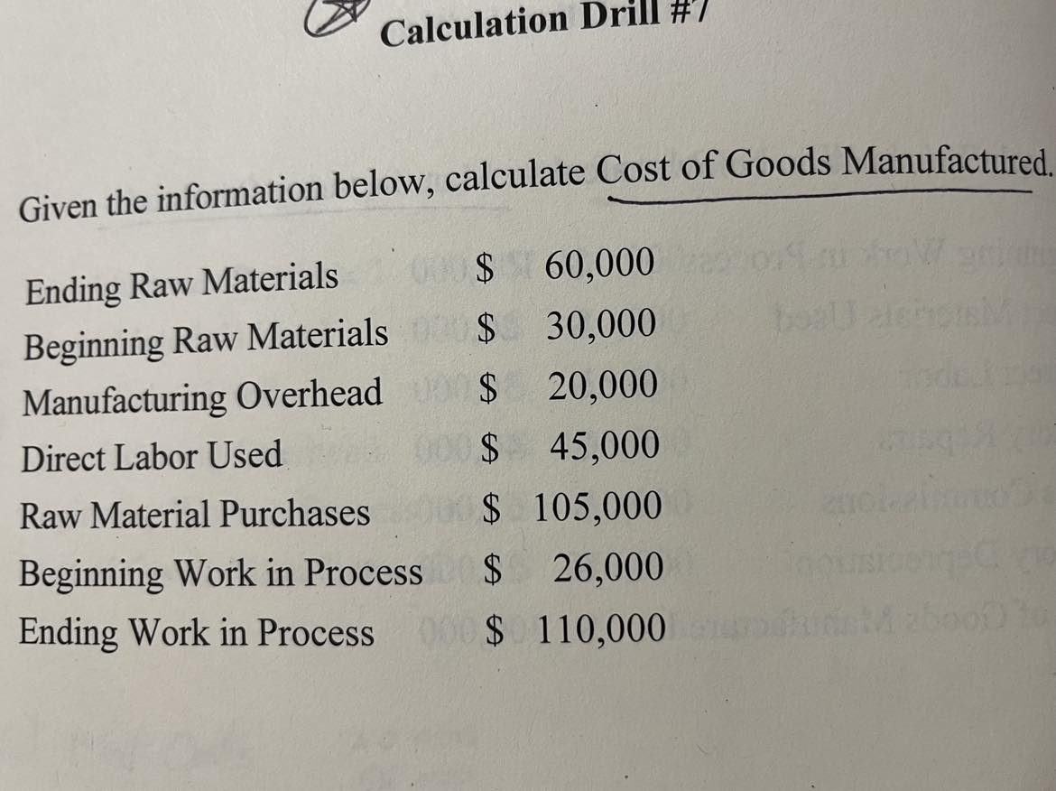 Solved Given the information below, calculate Cost of Goods | Chegg.com