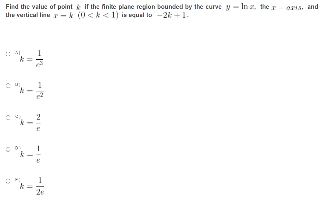 Solved Find the value of point k if the finite plane region | Chegg.com