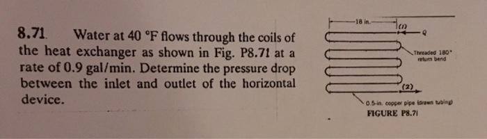 Solved Water at 40 degree F flows through the coils of the | Chegg.com