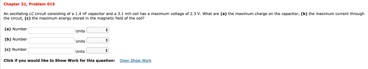 Solved Chapter 31, Problem 015 An oscillating LC circuit | Chegg.com