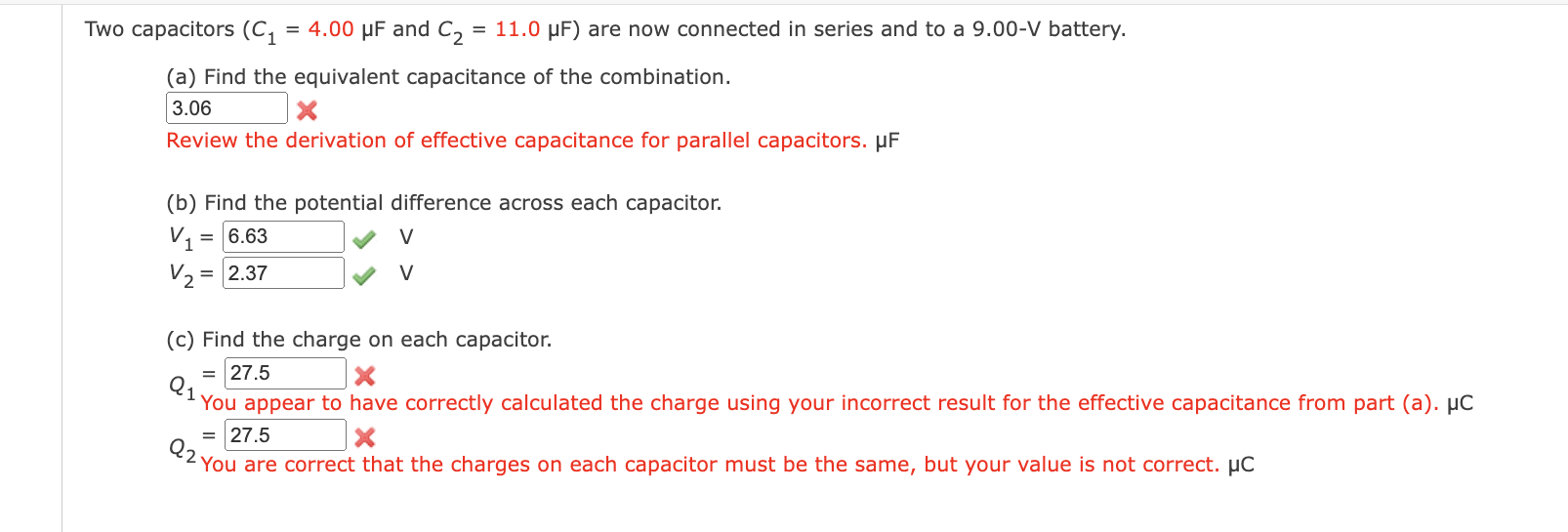 Solved Two capacitors and {:C2=11.0μF) ﻿are now connected | Chegg.com