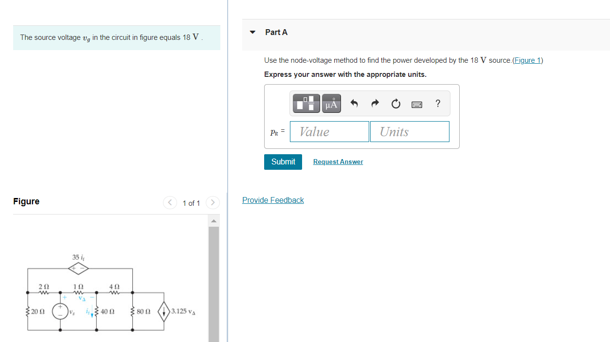Solved Part A The source voltage vg in the circuit in figure | Chegg.com