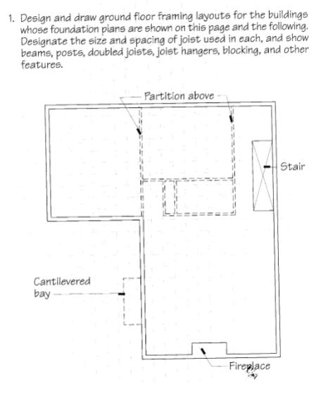 Solved 1. ﻿Design and draw ground floor framing layouts for | Chegg.com
