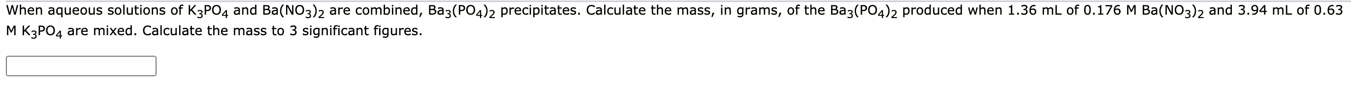 Solved When aqueous solutions of K3PO4 and Ba(NO3)2 are | Chegg.com