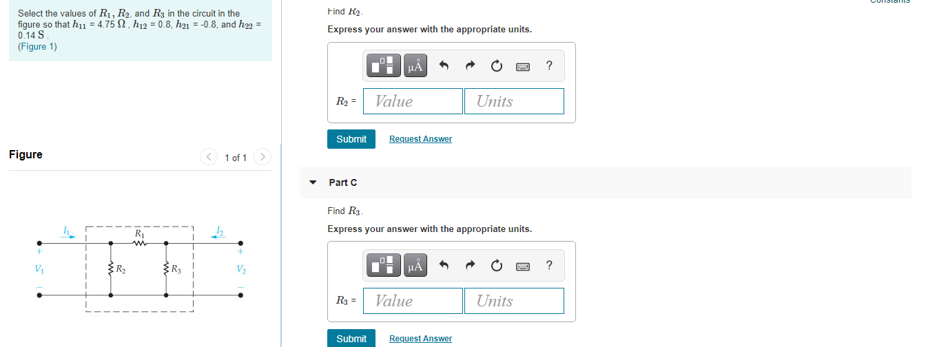 Solved Constants Select the values of R1, R2, and R3 in the | Chegg.com