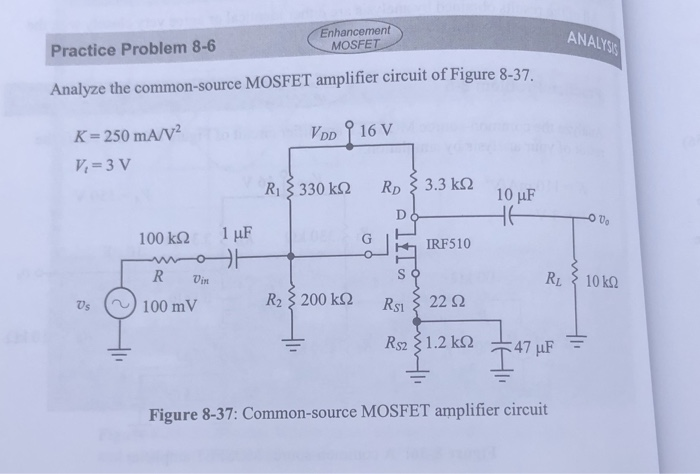 Solved Nhancement Mosfet Analys Practice Problem 8 6 Analyze