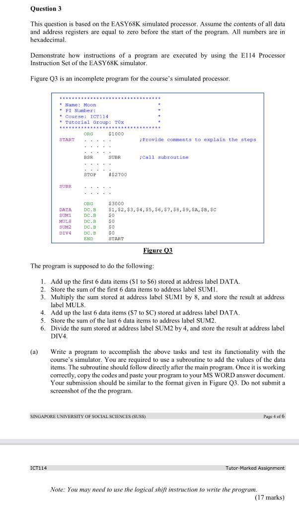 Solved Hi all, I would require help with this Assembly | Chegg.com