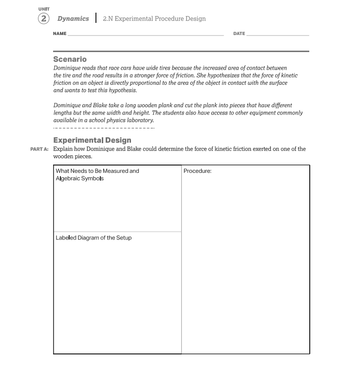 Solved UNIT (2 | 2.N Experimental Procedure Design Dynamics | Chegg.com