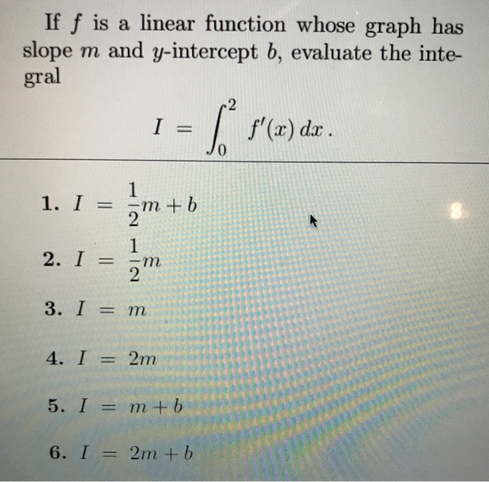 Solved If f is a linear function whose graph has slope m and | Chegg.com