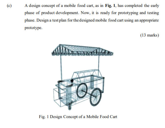 Solved (C) A design concept of a mobile food cart, as in | Chegg.com