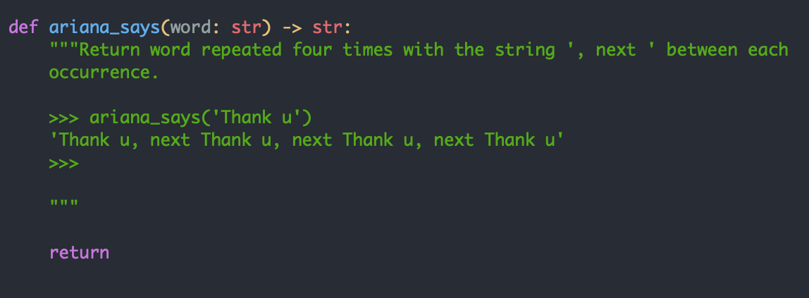 Solved Def Arianasaysword Str Str Return Word 