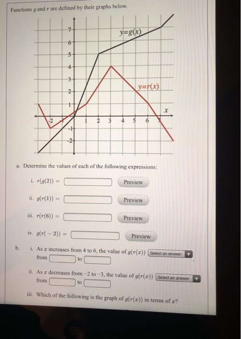 Solved Functions g and r are defined by their graphs below | Chegg.com