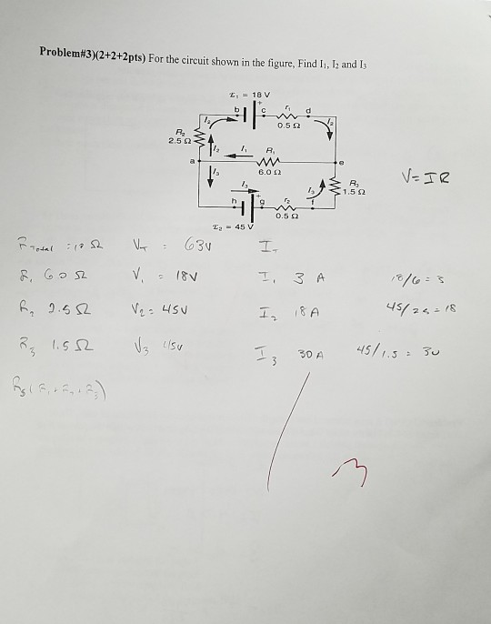 Solved Problem#3)(2+2+2pts) For the circuit shown in the | Chegg.com