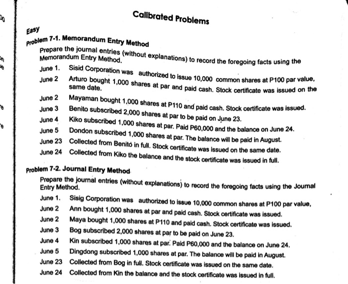 Solved Callbrated Problems Easy Problem 7 1 Memorandum Chegg Solved Callbrated Problems Easy Problem 7 1 Memorandum Chegg