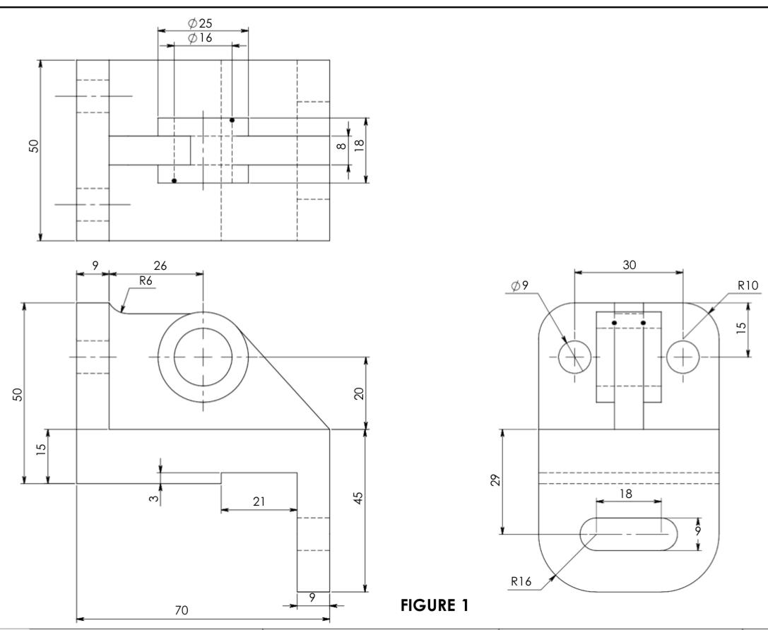 Solved Figure 1 shows an orthographic view of machined part | Chegg.com