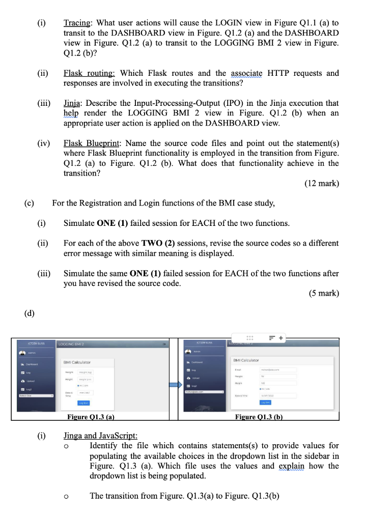 Solved Question 1 (40 marks) Question Q1 concerns the BMI | Chegg.com