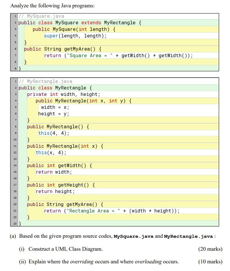 Solved Analyze the following Java programs: 1 // | Chegg.com