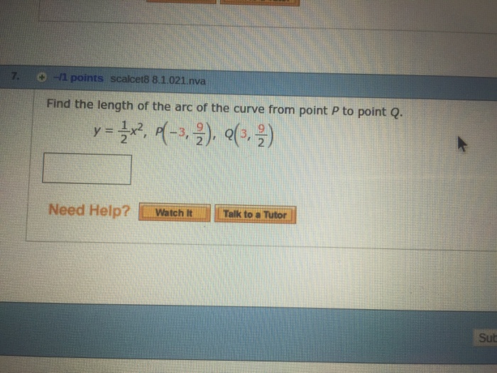 Solved Find the length of the are of the curve from point P | Chegg.com