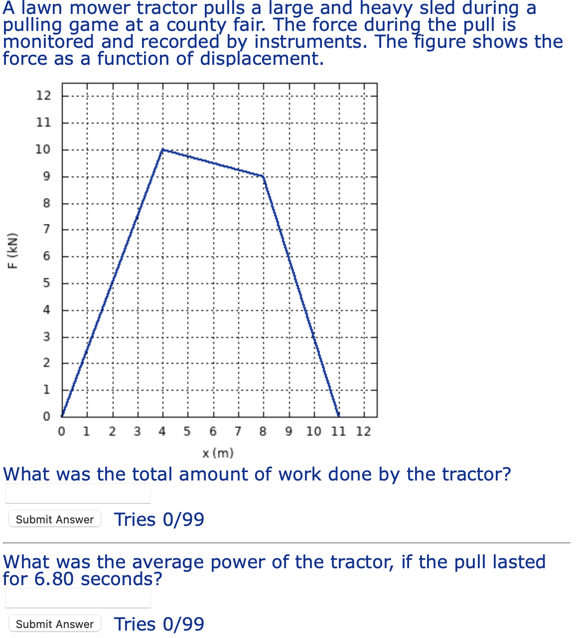 Solved A lawn mower tractor pulls a large and heavy sled | Chegg.com