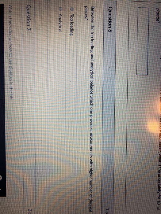 Solved pipette? aboratuly equipnent, what is the uncertainty | Chegg.com