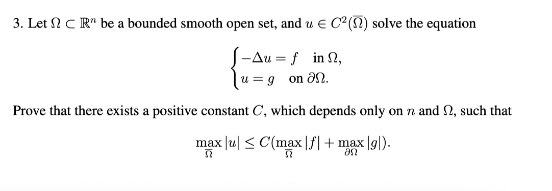 Solved 3. Let Ω⊂Rn be a bounded smooth open set, and | Chegg.com