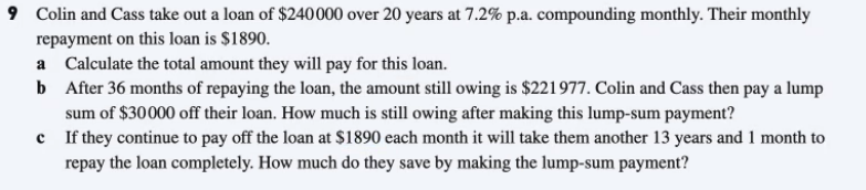 Solved Colin and Cass take out a loan of $240000 over 20 | Chegg.com