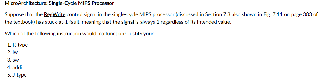 Solved Micro Architecture: Single-Cycle MIPS Processor | Chegg.com