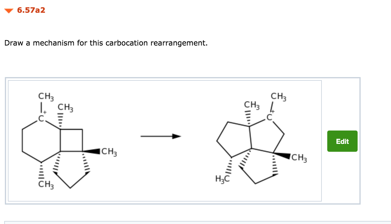 Solved 6.57a2 Draw a mechanism for this carbocation | Chegg.com