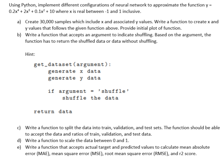 Using Python, implement different configurations of | Chegg.com