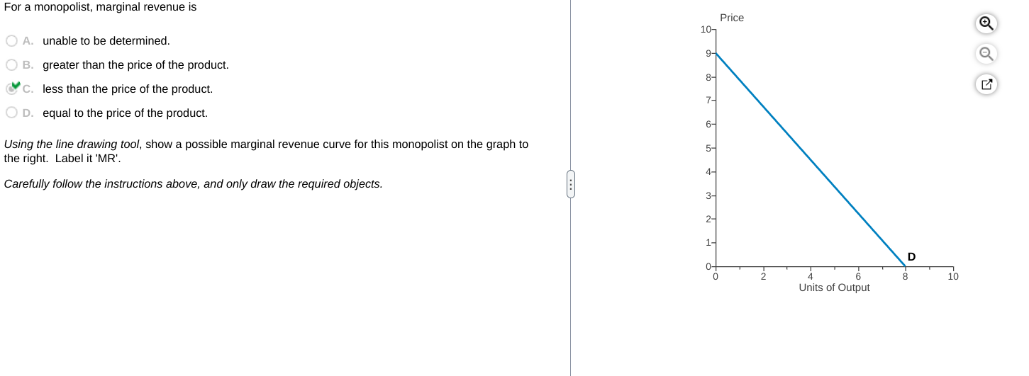 Solved For a monopolist, marginal revenue is A. unable to be | Chegg.com