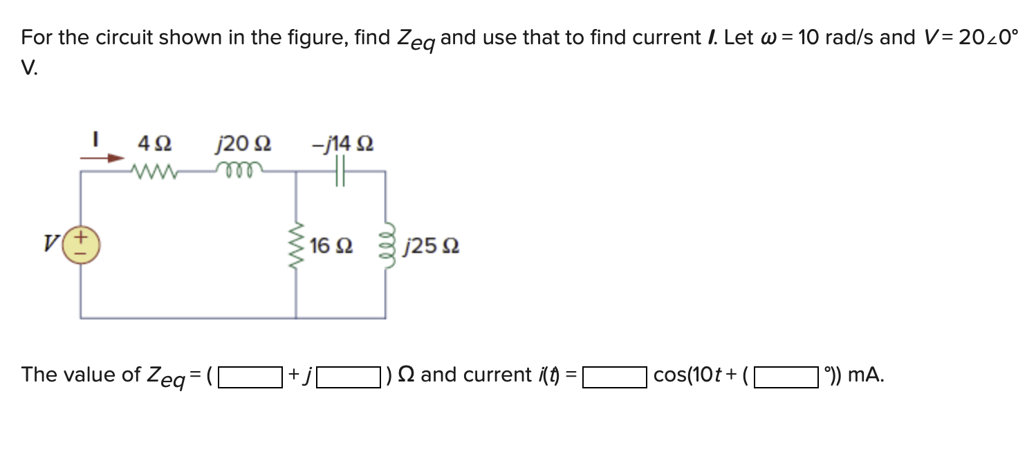 Solved For the circuit shown in the figure, find Zeq and use | Chegg.com