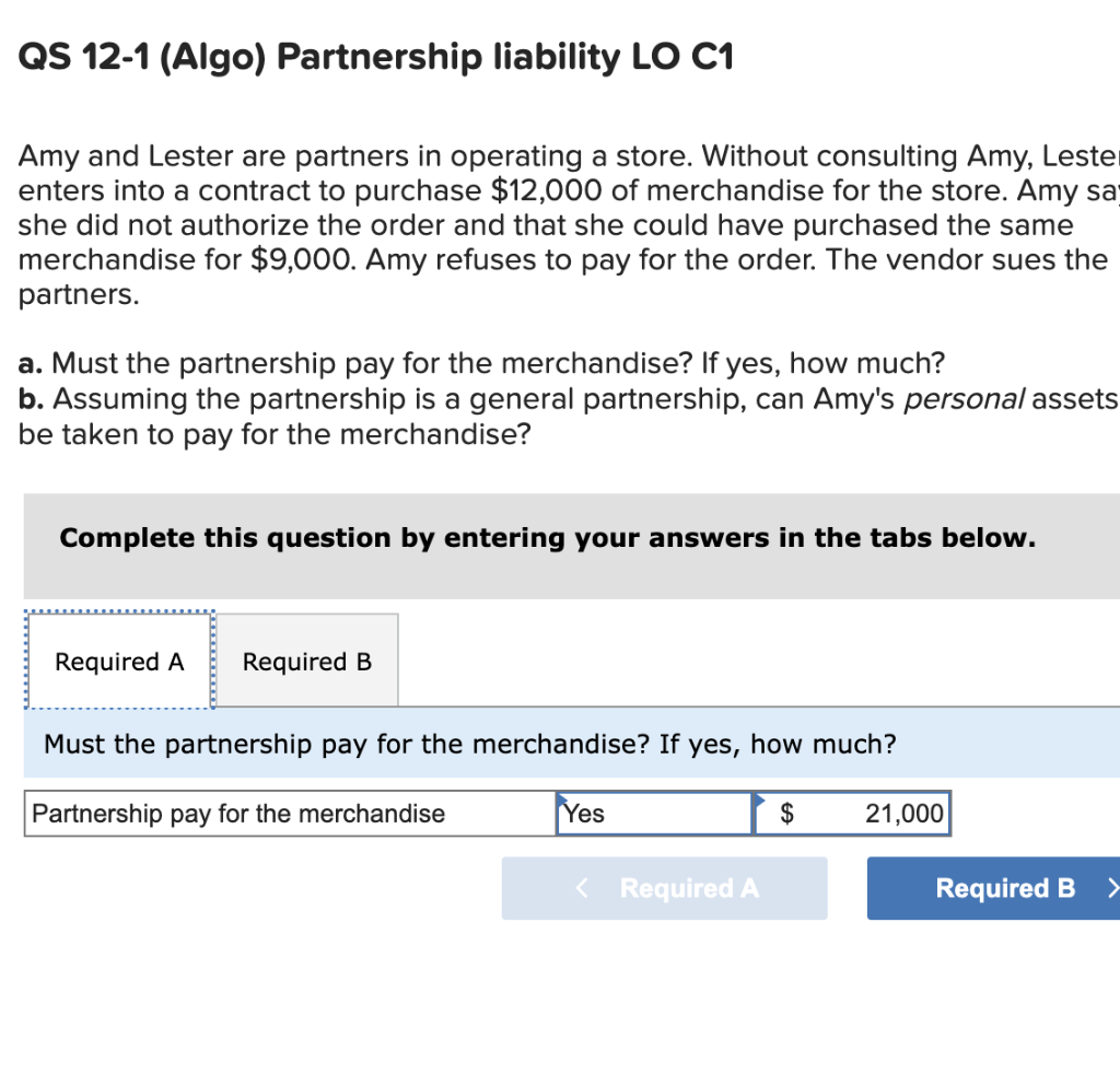Solved Amy and Lester are partners in operating a store. | Chegg.com