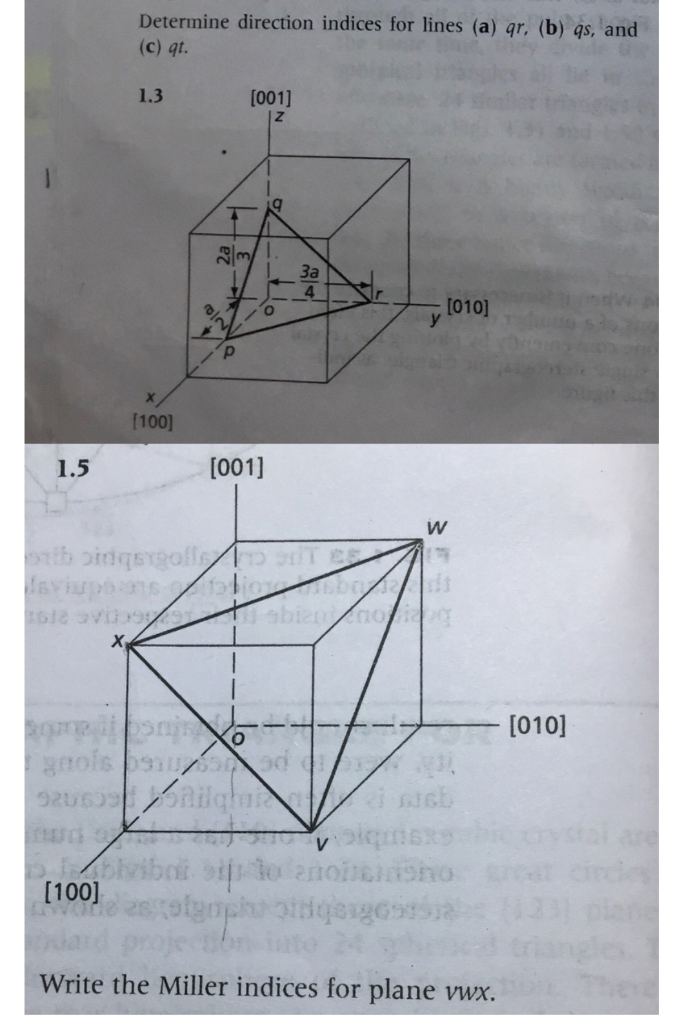 Solved Determine direction indices for lines (a) gr, (b) qs, | Chegg.com