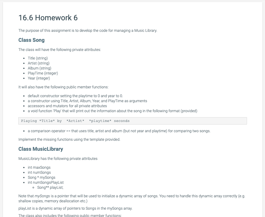 Solved 166 Homework 6 C The Purpose Of This Assignment 