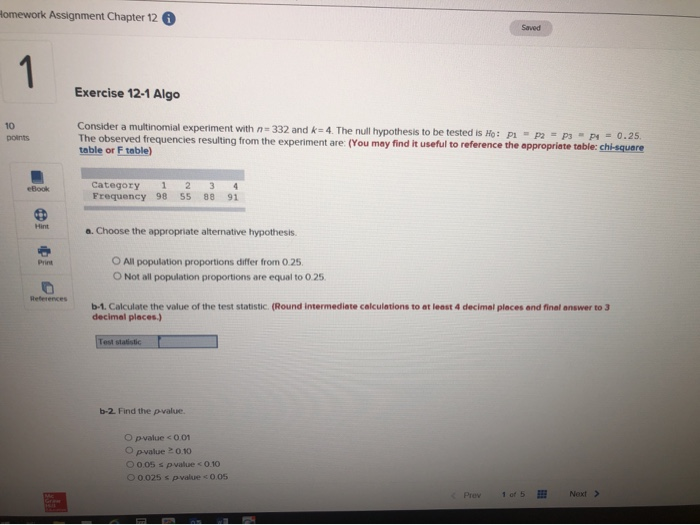 Solved Homework Assignment Chapter 12 Saved 1 Exercise 12-1 | Chegg.com