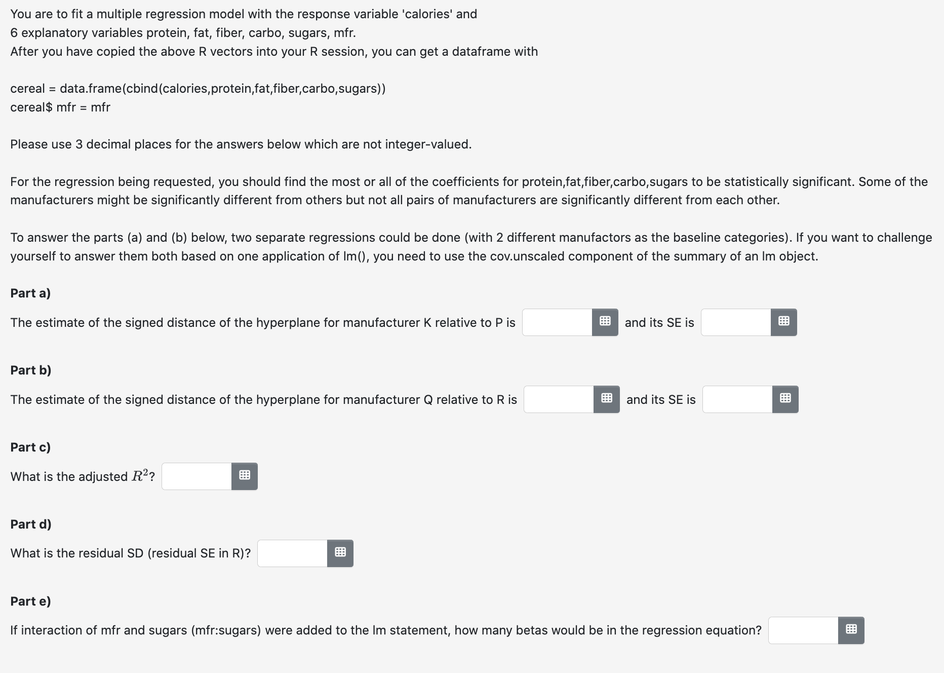 Solved This is a question on interpretation of regression | Chegg.com