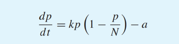 Solved dp dt = kp (1 - р N - a а | Chegg.com