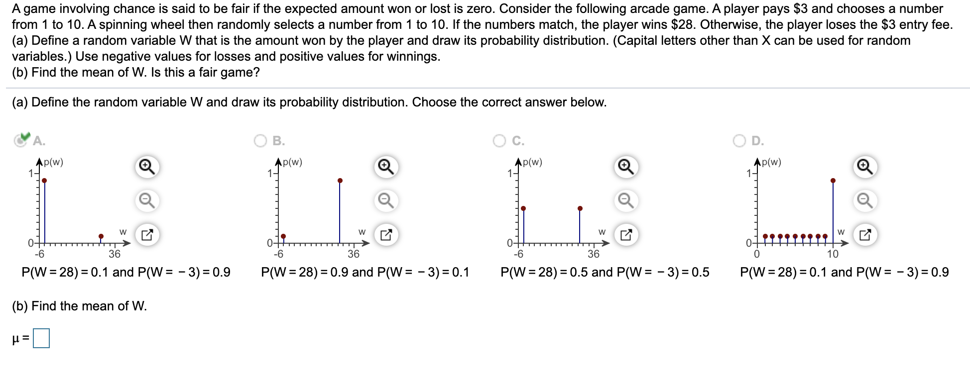 Solved A game involving chance is said to be fair if the | Chegg.com