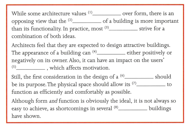 While some architecture values (1) over form, there | Chegg.com