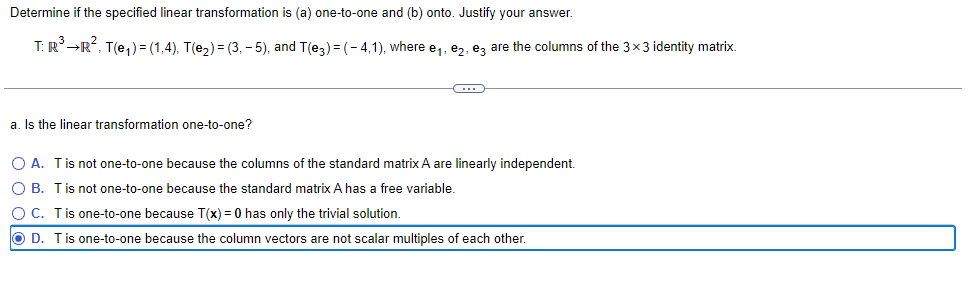 Solved Determine if the specified linear transformation is | Chegg.com