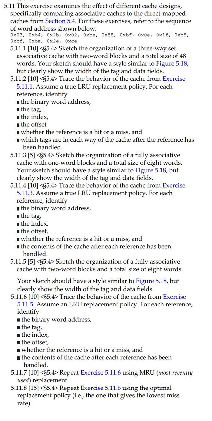 Solved 5.11 This exercise examines the effect of different | Chegg.com