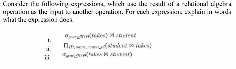 Solved Consider the following expressions, which use the | Chegg.com