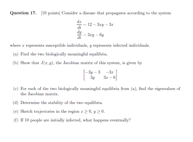 Solved Question 17. (10 points) Consider a disease that | Chegg.com