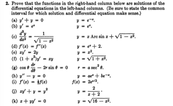 Solved 2. Prove that the functions in the right-hand column | Chegg.com