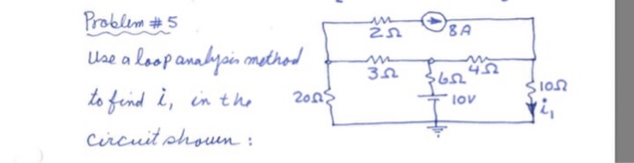 Solved Use A Loop Analysis Method To Find I In The Circuit 