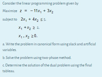 Solved Consider the linear programming problem given by | Chegg.com