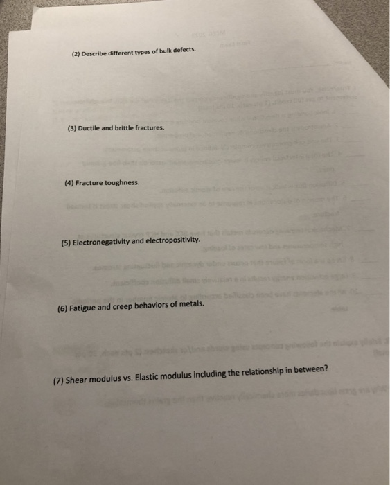 Solved (2) Describe different types of bulk defects (3) | Chegg.com