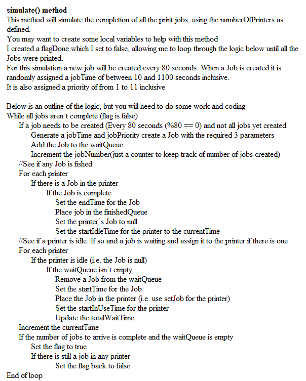 Solved - Print Queue (100) In this problem you will simulate | Chegg.com