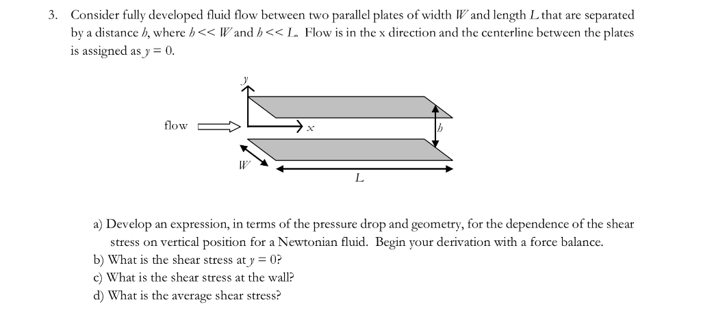 Solved 3. Consider fully developed fluid flow between two | Chegg.com