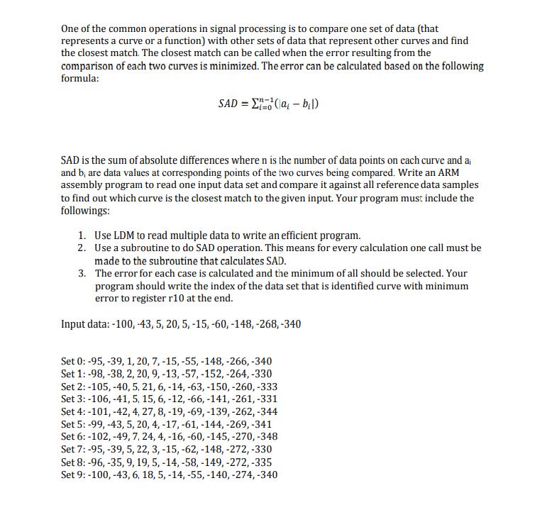 Calculate the Sum of Absolute Differences using the 3 | Chegg.com